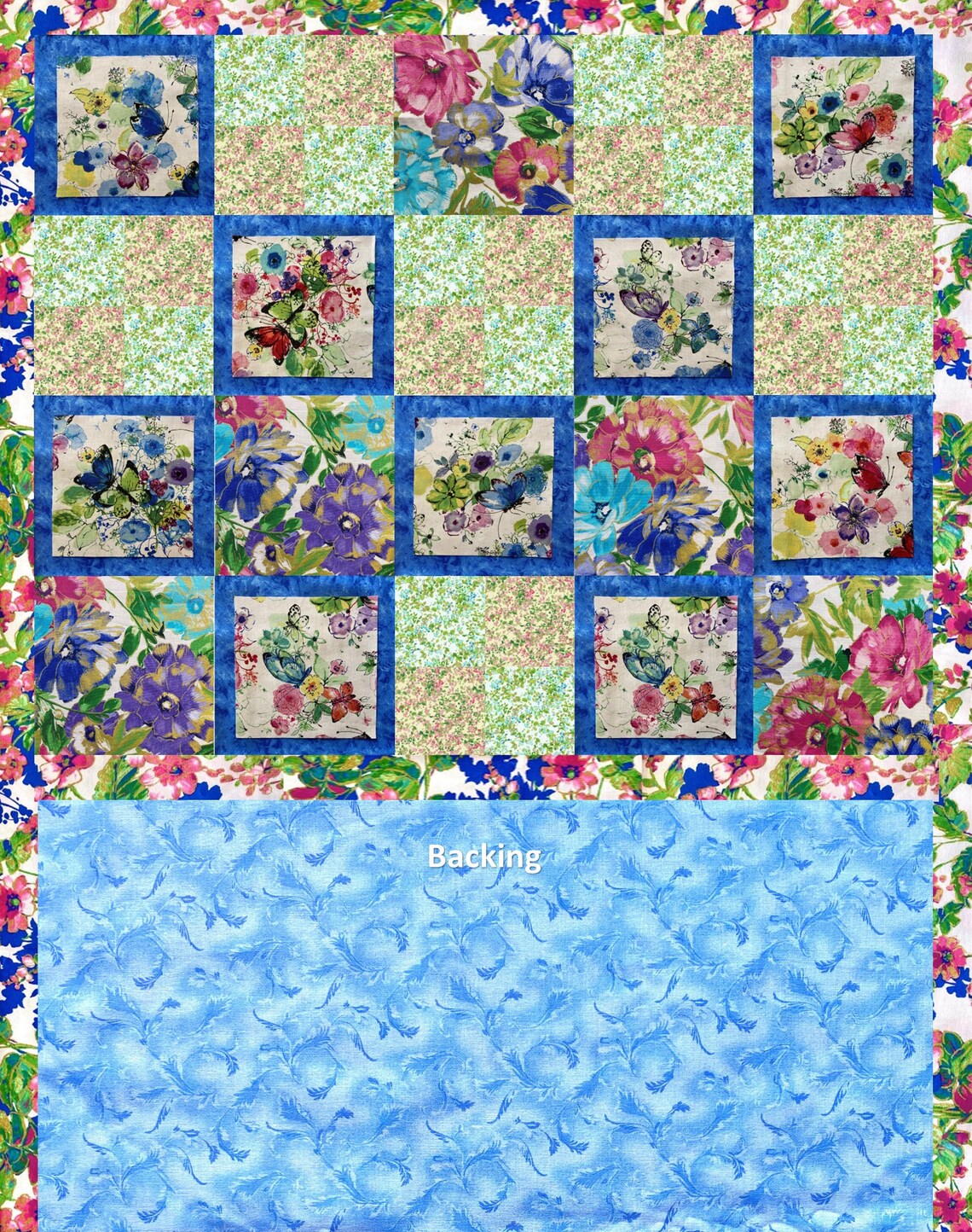 Spring Butterflies Lap Quilt Kit, Includes Binding and Backing - Etsy