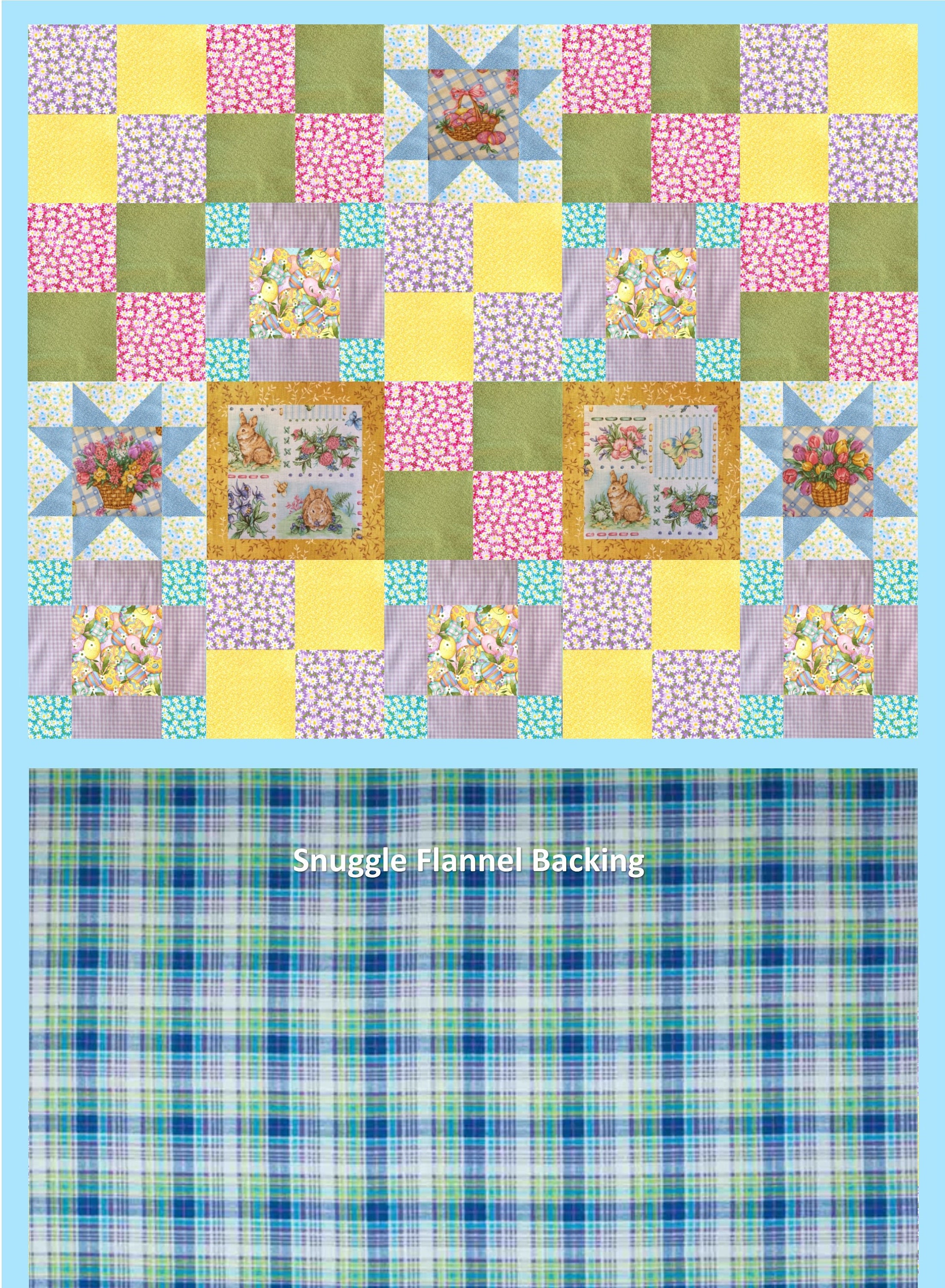 Easter Eggs and Baskets Lap Quilt Kit, Includes Binding and Backing for ...