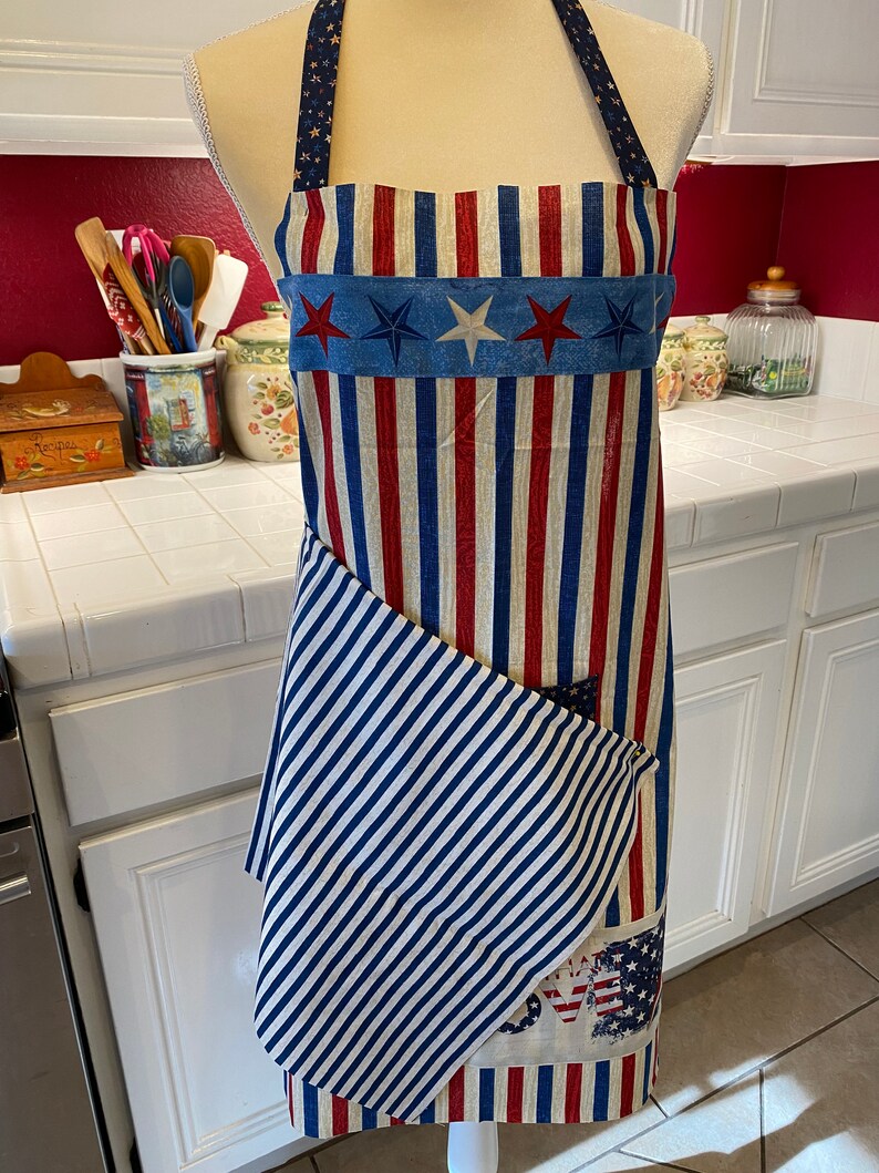 Patriotic Reversible Apron With Pockets - Etsy