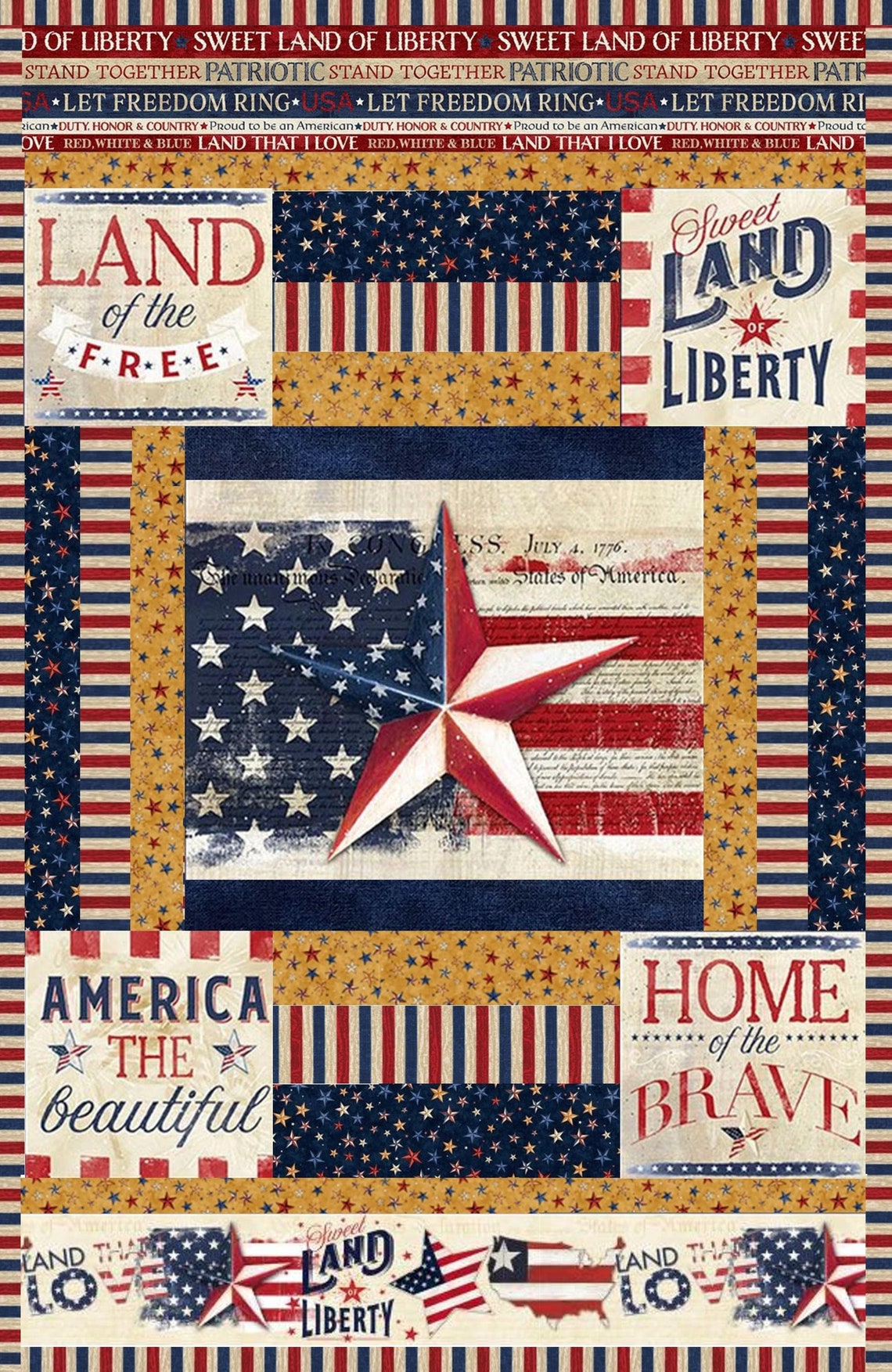 American Valor Patriotic Lap Quilt Kit (revision 5) With Binding and ...