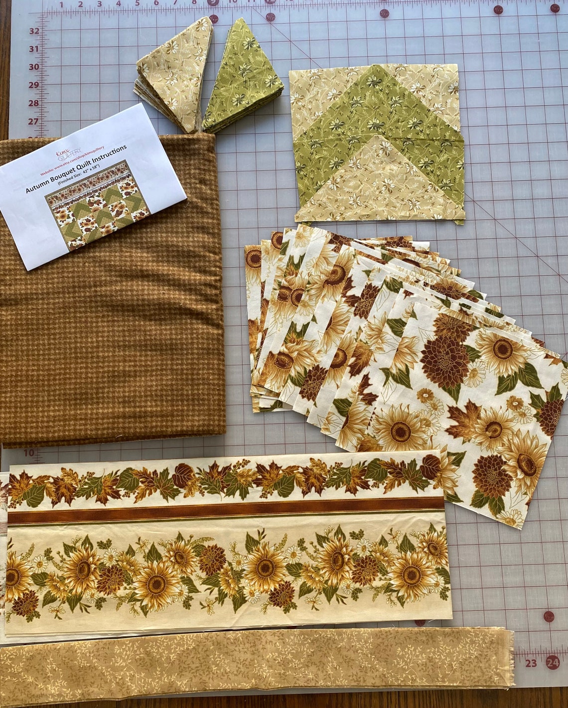 Autumn Bouquet Lap Quilt Kit, Includes Binding and Backing - Etsy