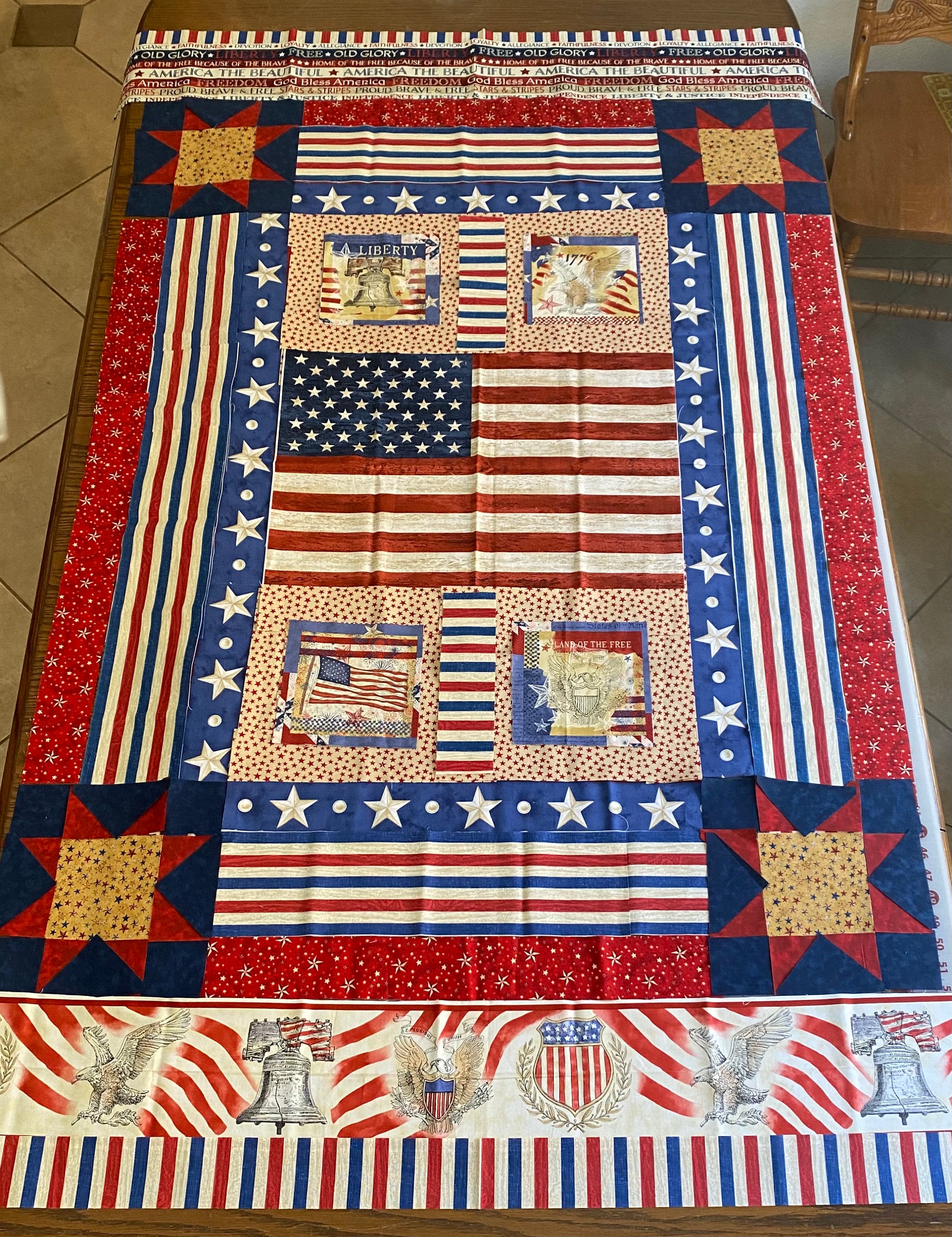 Patriotic Quilt Kit: Americana Valor Lap Quilt (38” X 61”) - Etsy