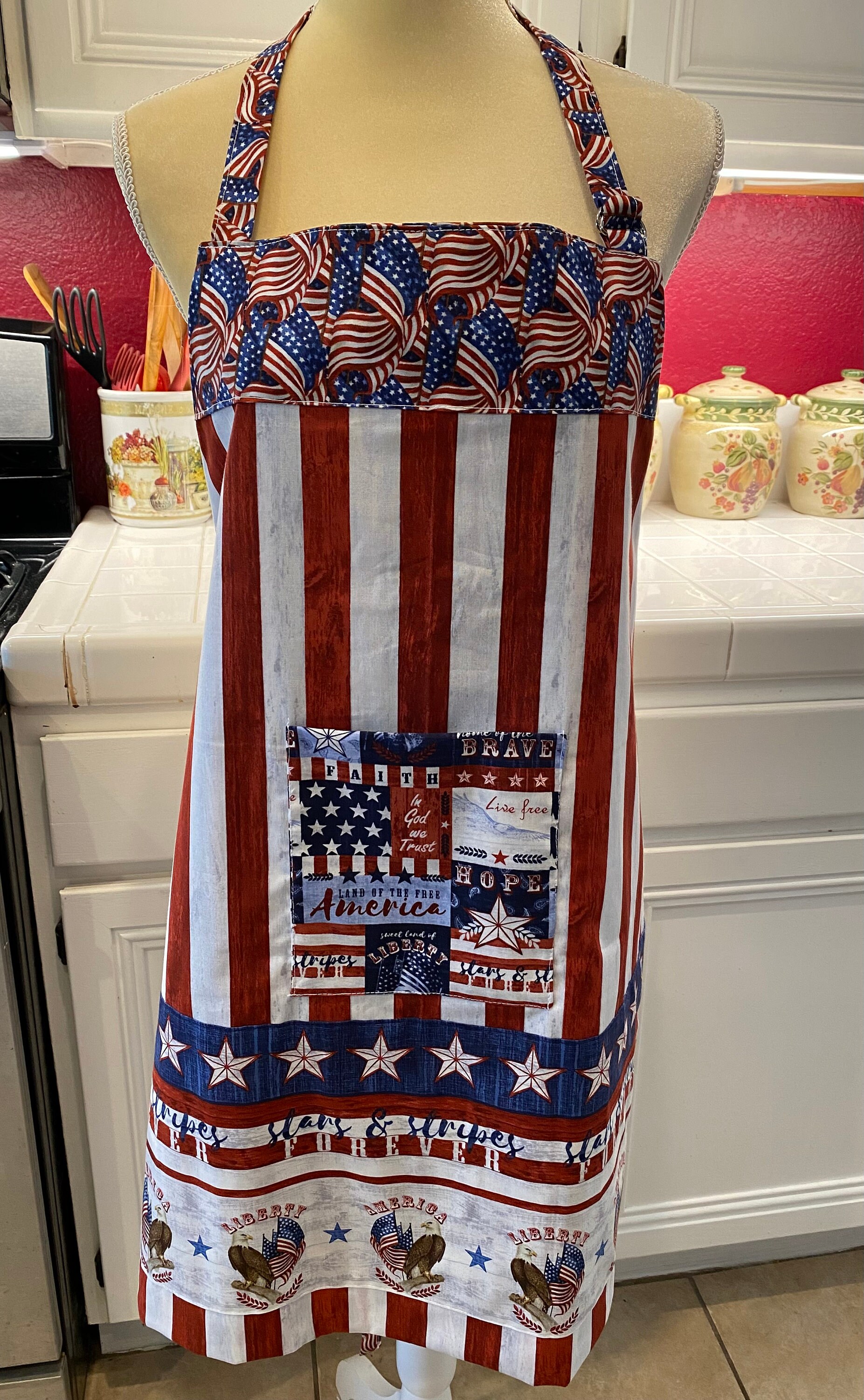 Patriotic Reversible Apron With Pockets - Etsy