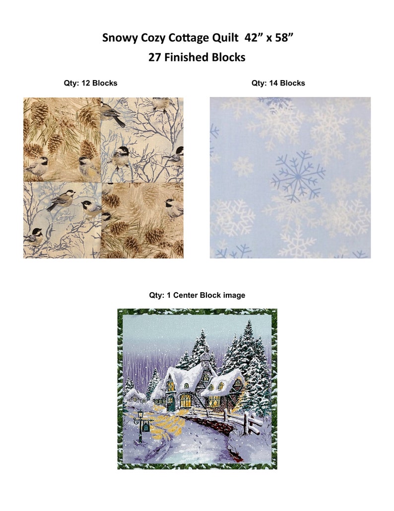 Snowy Cottage Lap Quilt Kit, Includes Binding and Backing - Etsy