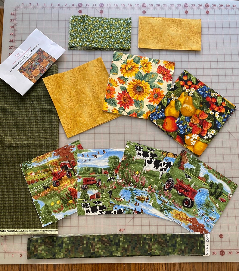 Farmland Harvest Lap Quilt Kit, Includes Binding and Backing - Etsy