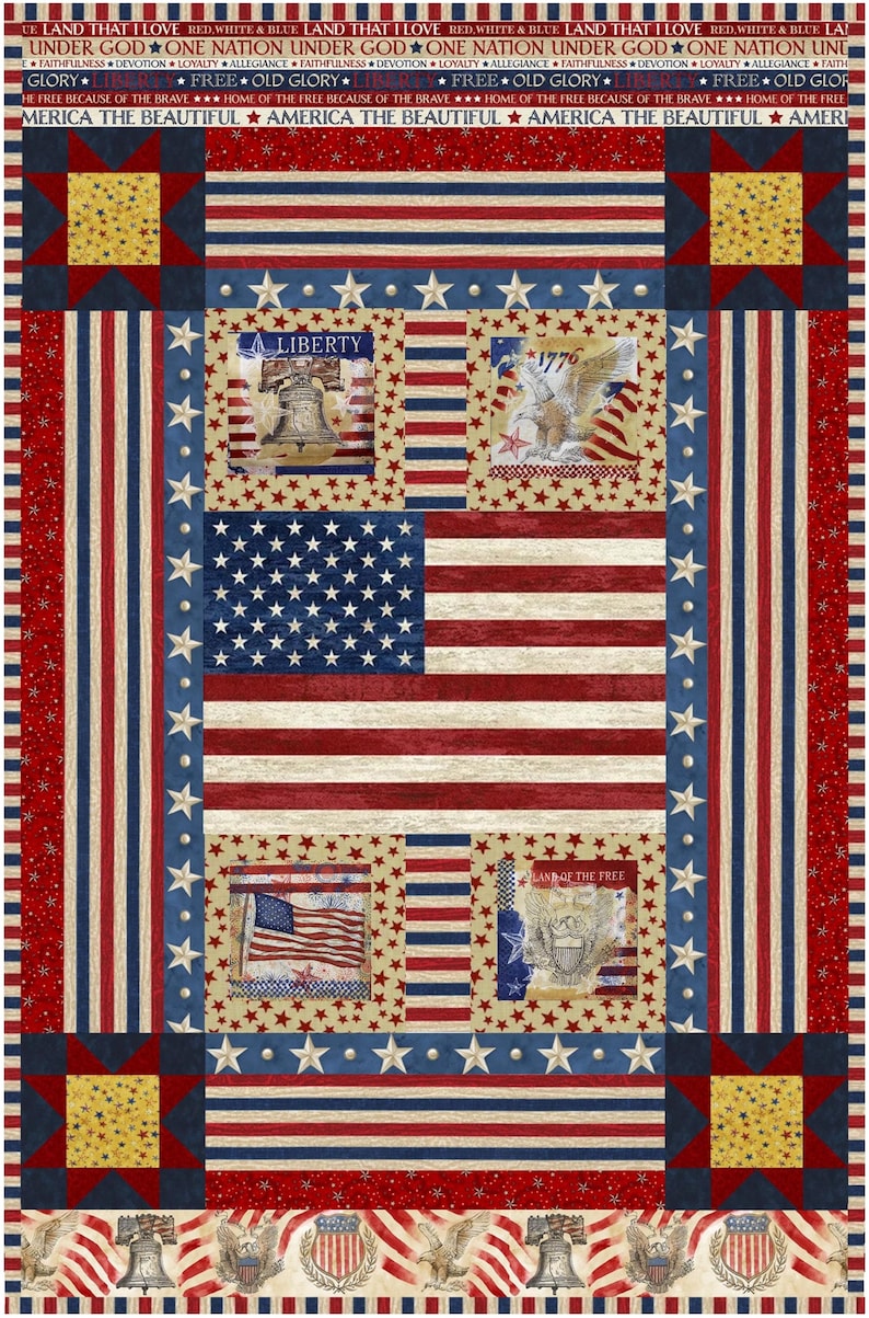 Patriotic Quilt Kit: Americana Valor Lap Quilt (38” X 61”) - Etsy