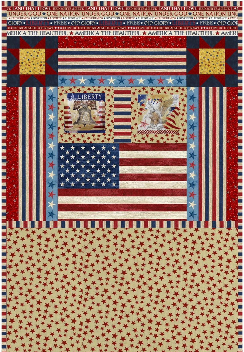 Patriotic Quilt Kit Americana Decor Valor Quilt Colors of Courage ...