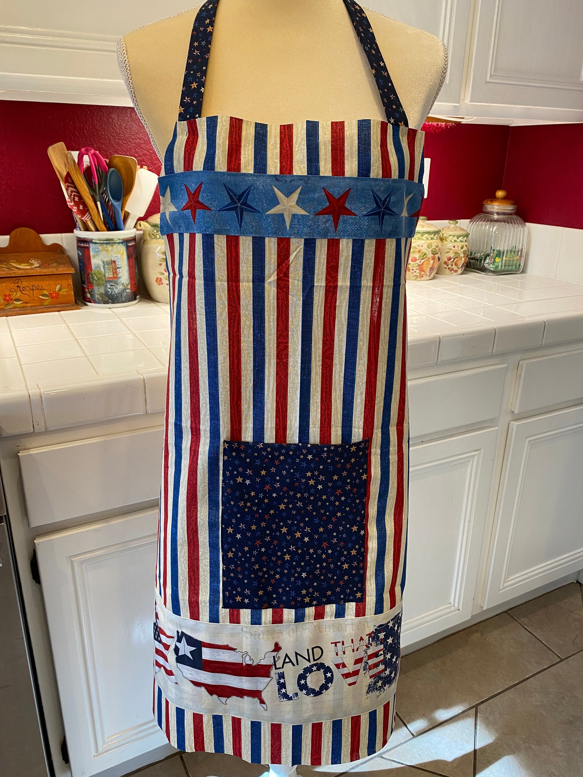 Patriotic Reversible Apron With Pockets - Etsy