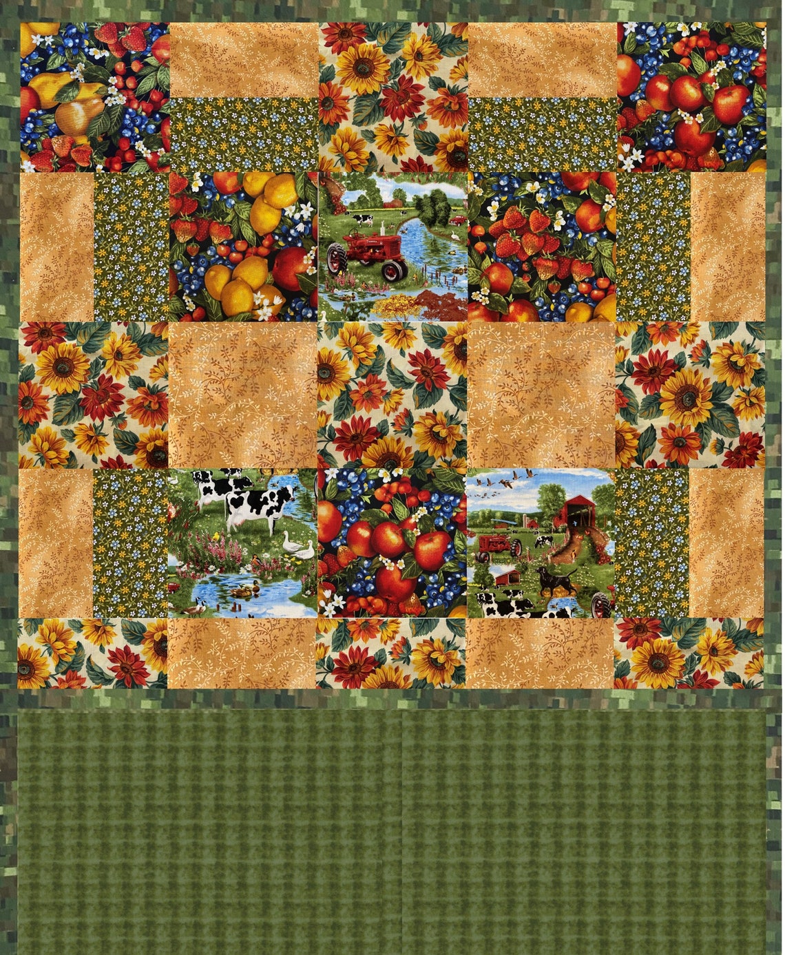 Farmland Harvest Lap Quilt Kit, Includes Binding and Backing - Etsy