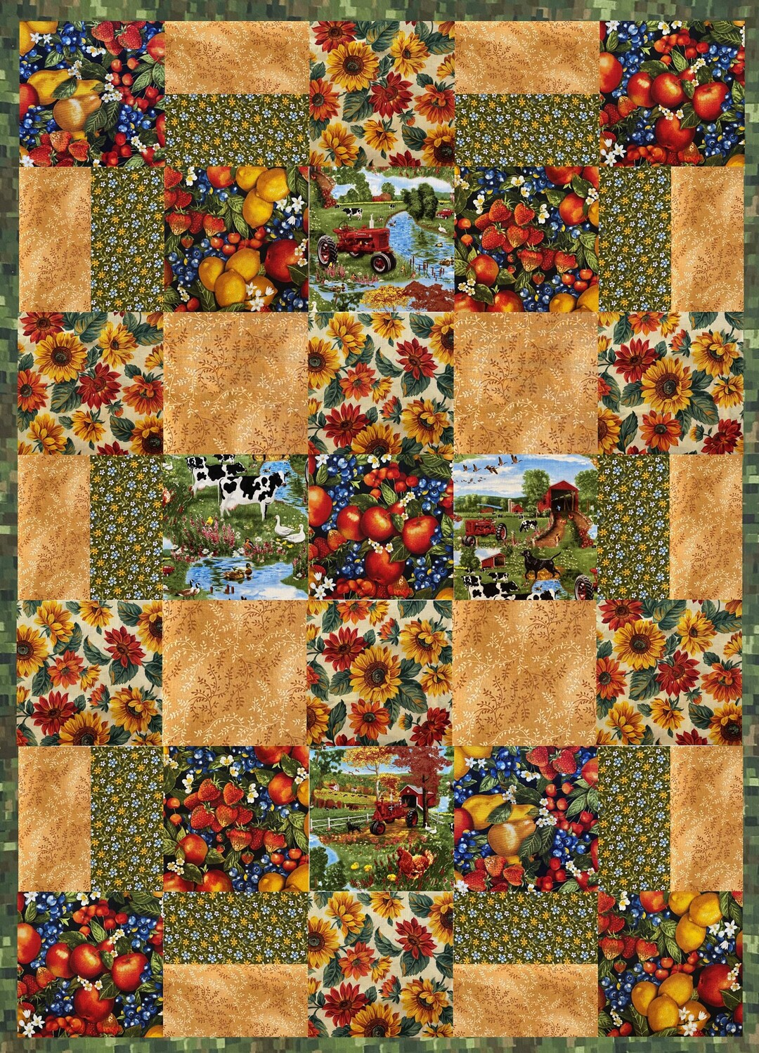 Farmland Harvest Lap Quilt Kit, Includes Binding and Backing - Etsy