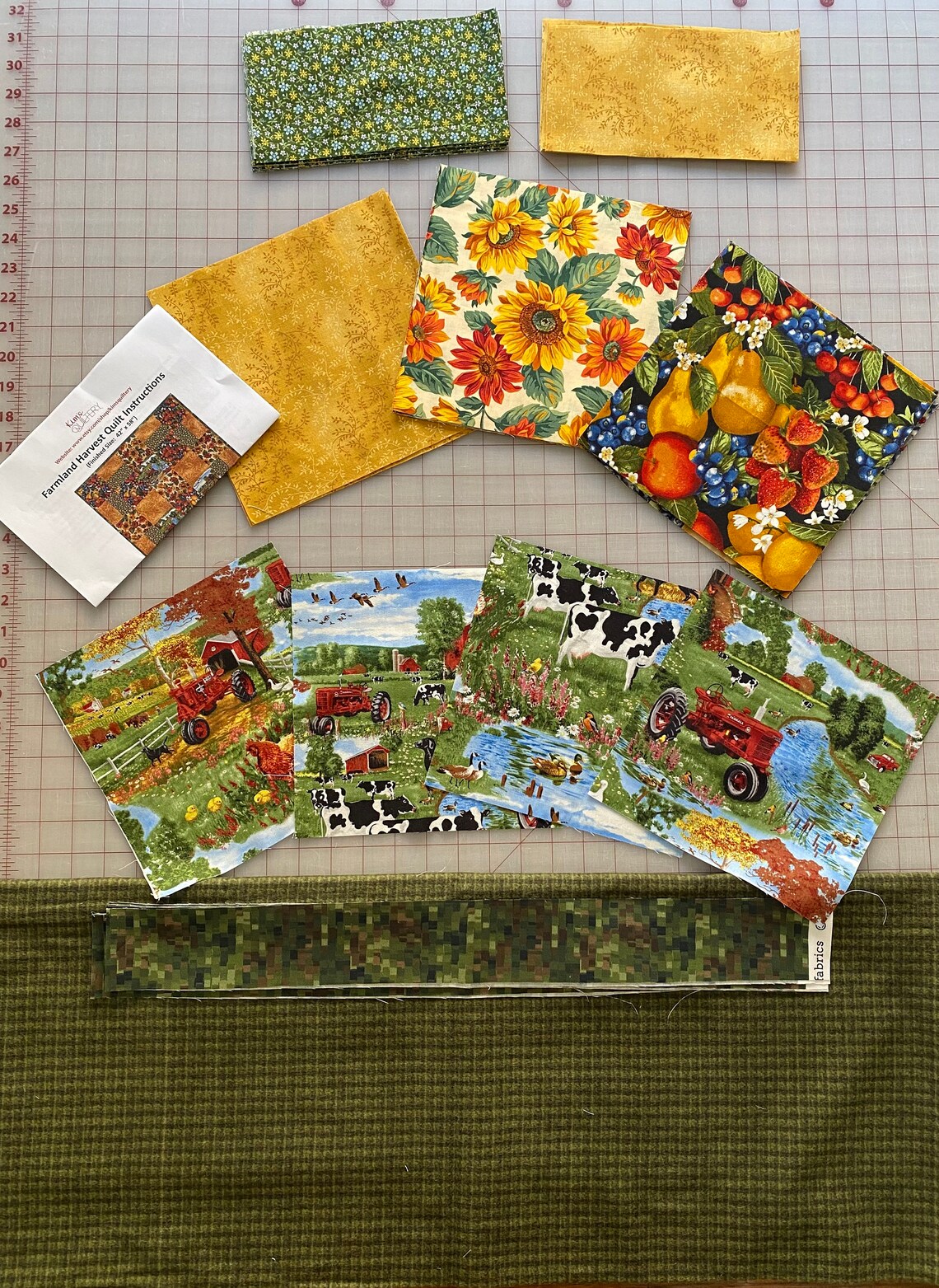 Farmland Harvest Lap Quilt Kit, Includes Binding and Backing - Etsy