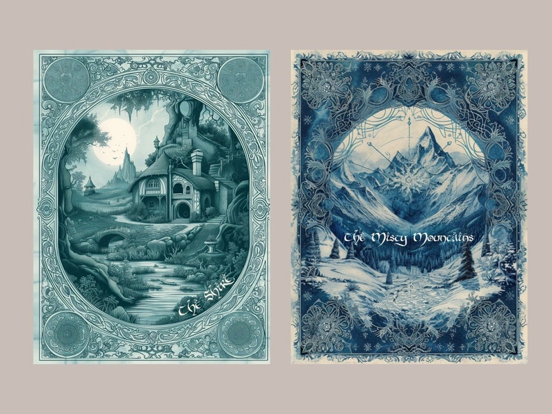 Set of Lord of the Rings Posters Printable 13 Jpgs, LOTR Middle Earth ...