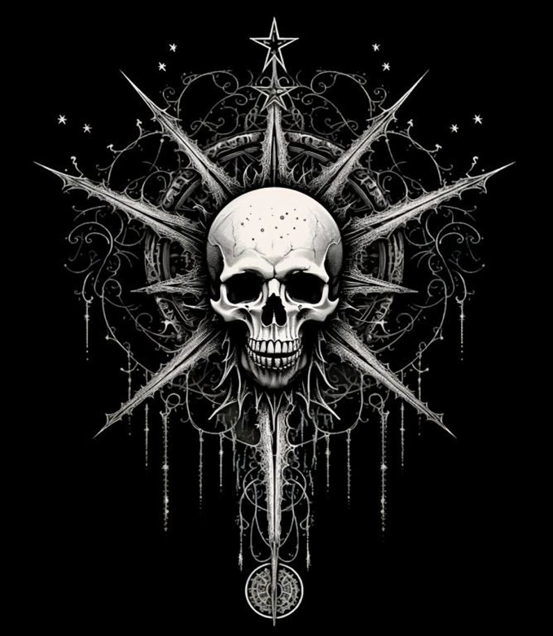 Gothic Skull Shirt, Alternative Clothing, Goth Apparel, Occult Outfit ...