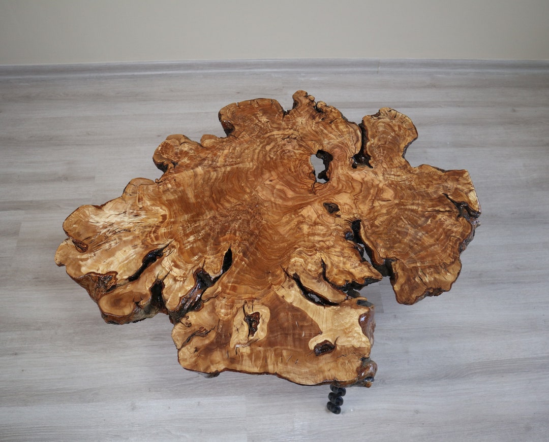 Live Edge Olive Tree Root Amazing Naturally Form Burl Wood Slab, Big ...