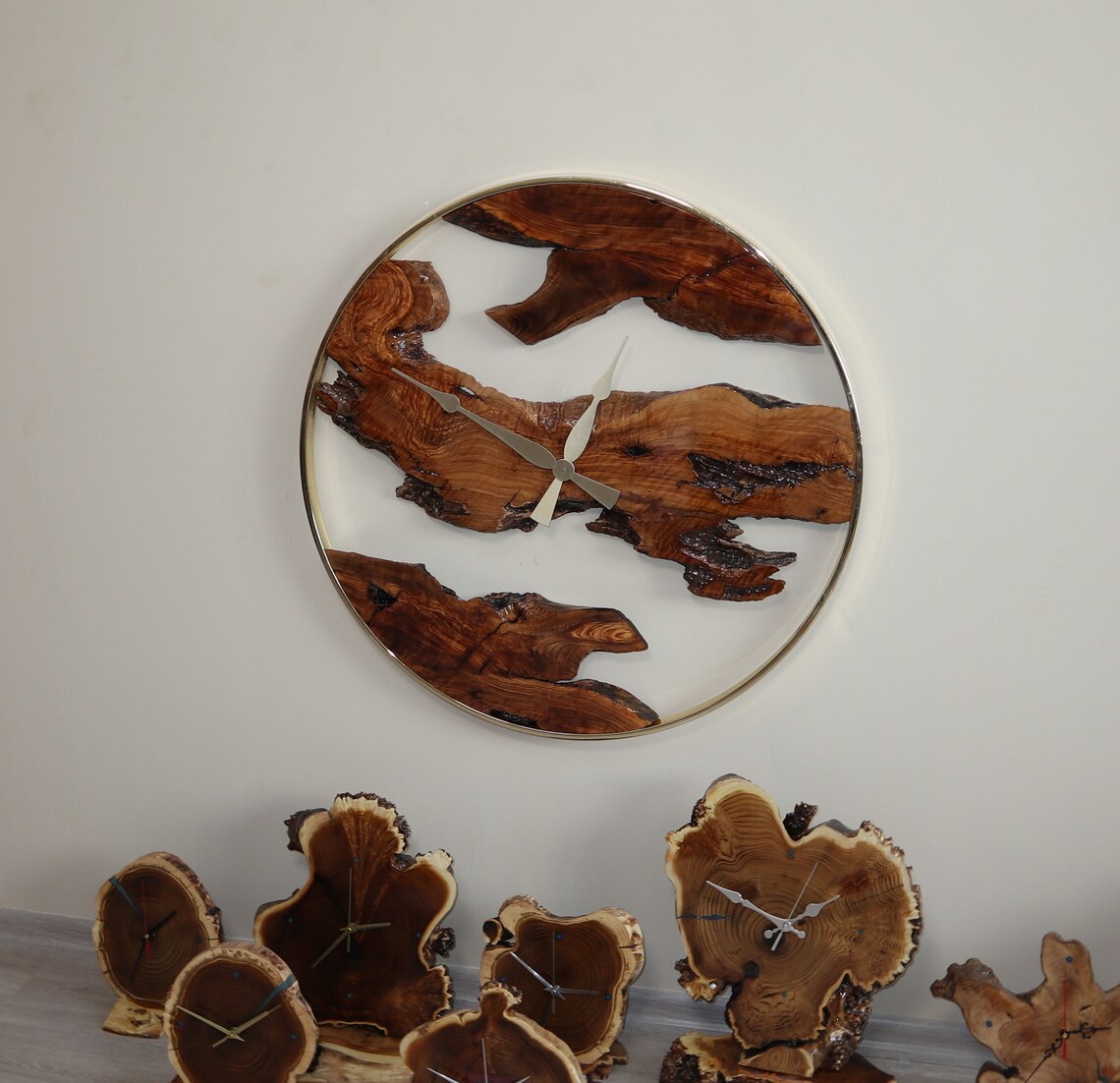 Live Edge Olive Wood Big Wall Clock 74 Cm Premium Olive - Etsy
