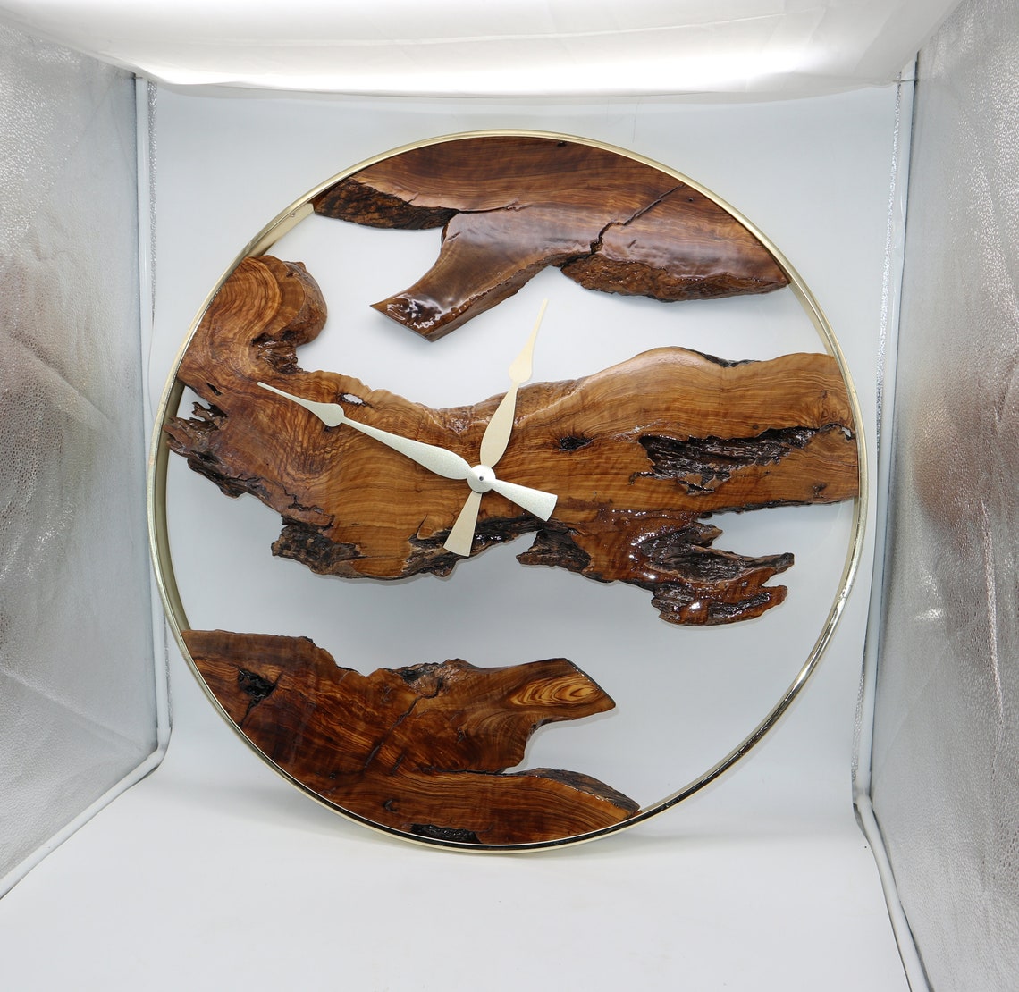 Live Edge Olive Wood Big Wall Clock 74 Cm Premium Olive - Etsy