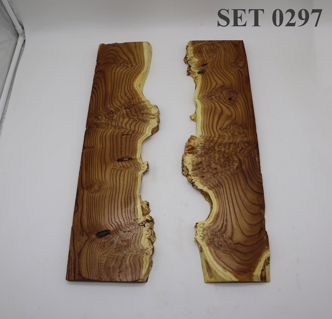 Live Edge Russian Olive Wood Slabs Semi-processed 2 Pcs SETS for DIY ...
