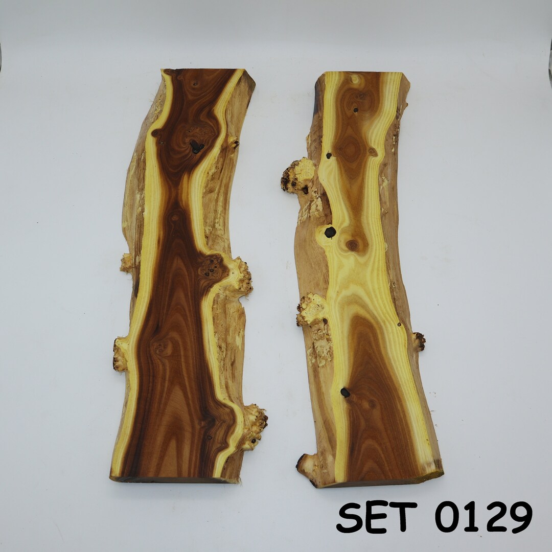 Live Edge Russian Olive Wood Slabs Processed 2 Pcs SETS for Shelf OR ...