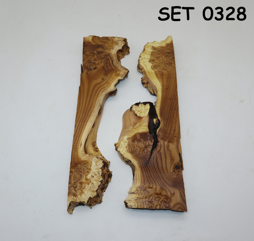 Live Edge Russian Olive Wood Slabs Semi-processed 2 Pcs SETS for DIY ...