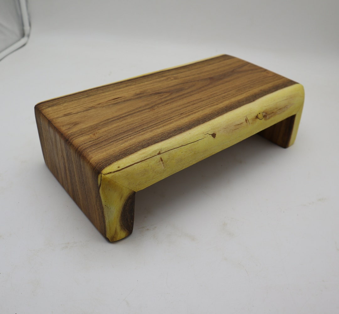 Wood Riser, Black Acacia, Cutting Board, Farmhouse Decor, Wooden Stand ...