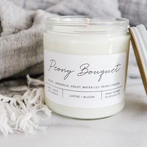 Peony Bouquet Soy Candle Natural Soy Wax Candle Hand-poured Scented ...