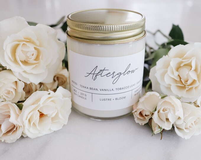 Afterglow Soy Candle | Natural Soy Wax Candle | Hand-poured Scented ...