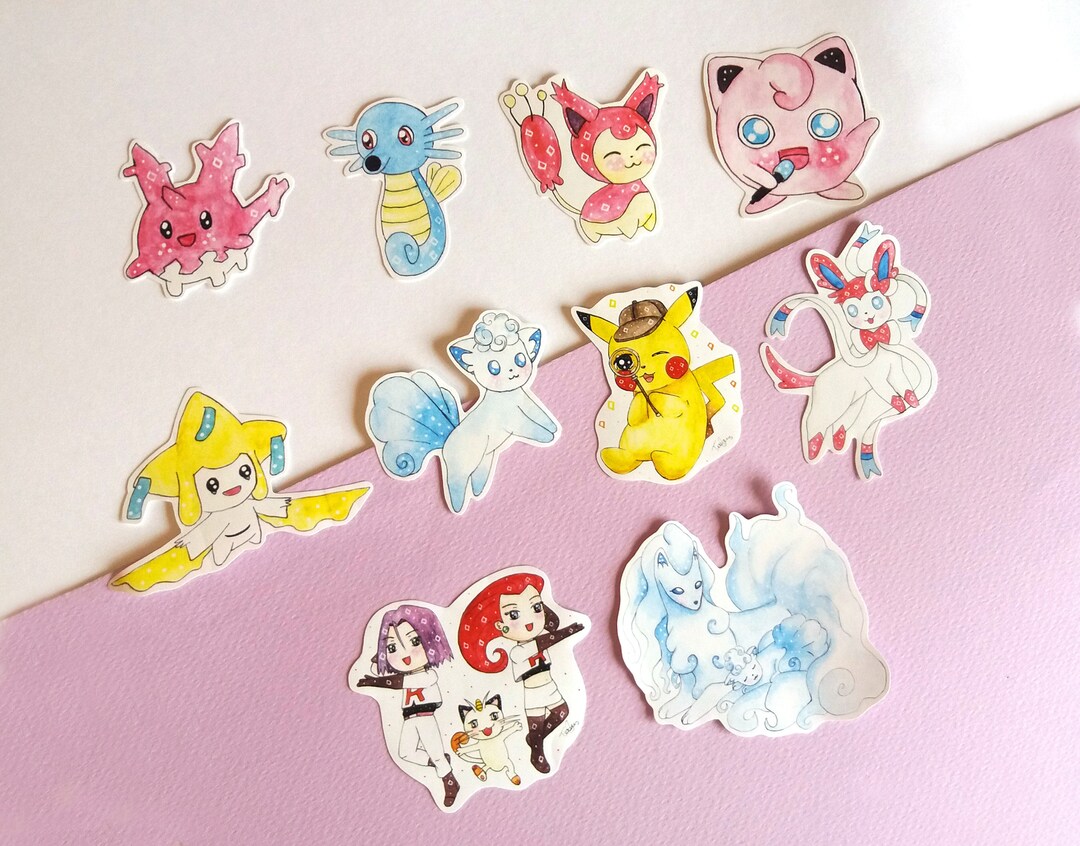 Poke Stickers Watercolor - Etsy