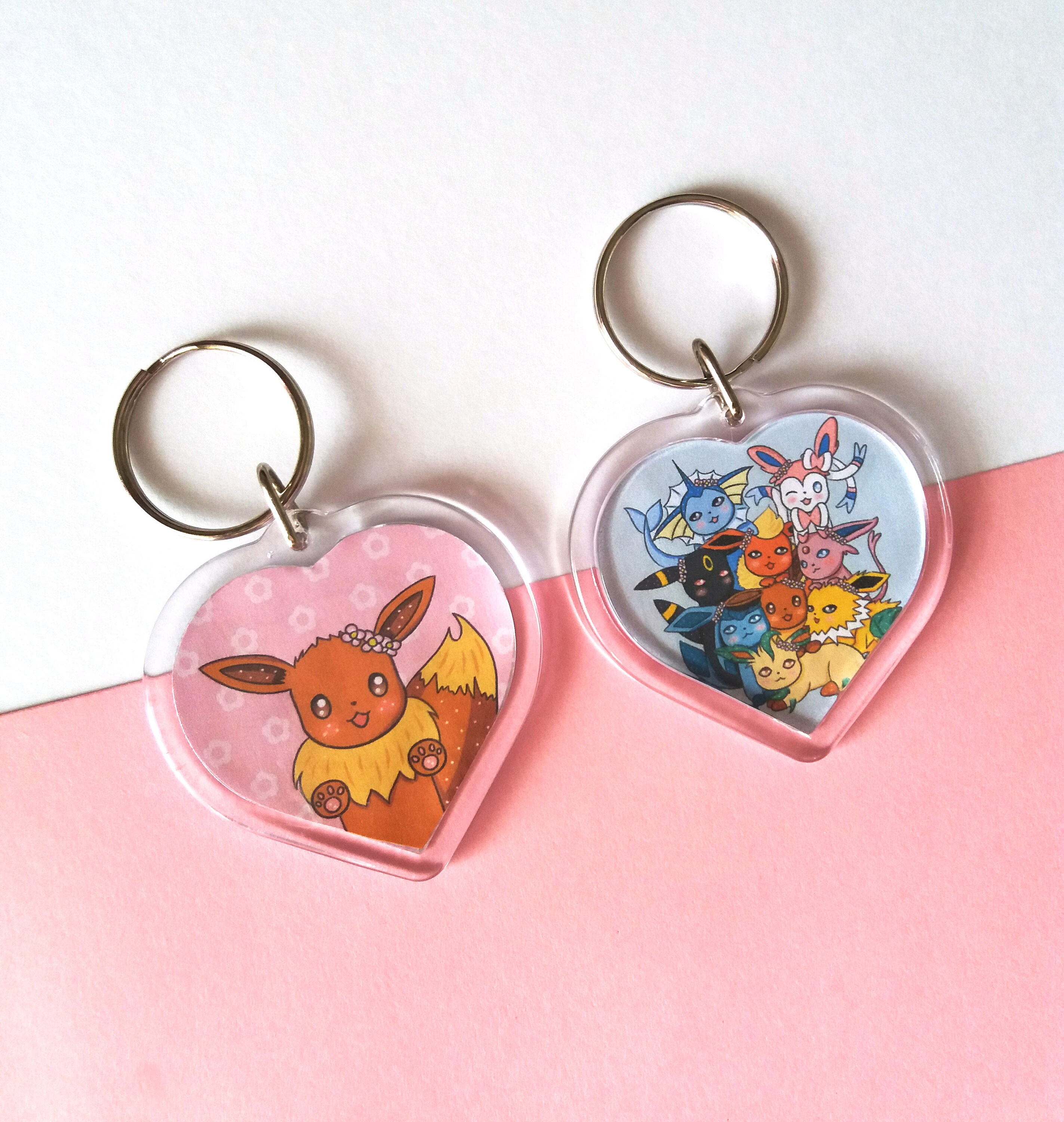 Eevee and Eeveelutions Keychain - Anime Manga Pendant Charm - Etsy