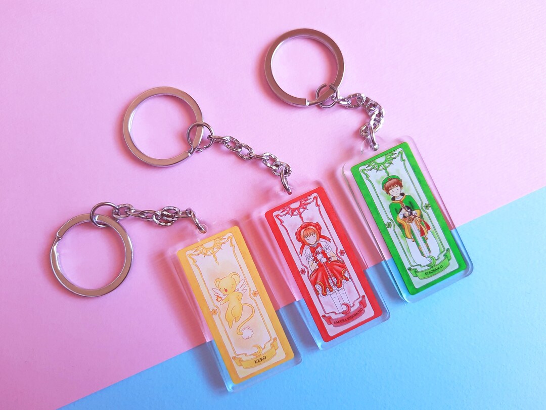 Sakura Characters Clow Card Acrylic Keychains Kero Chan Syaoran Anime ...