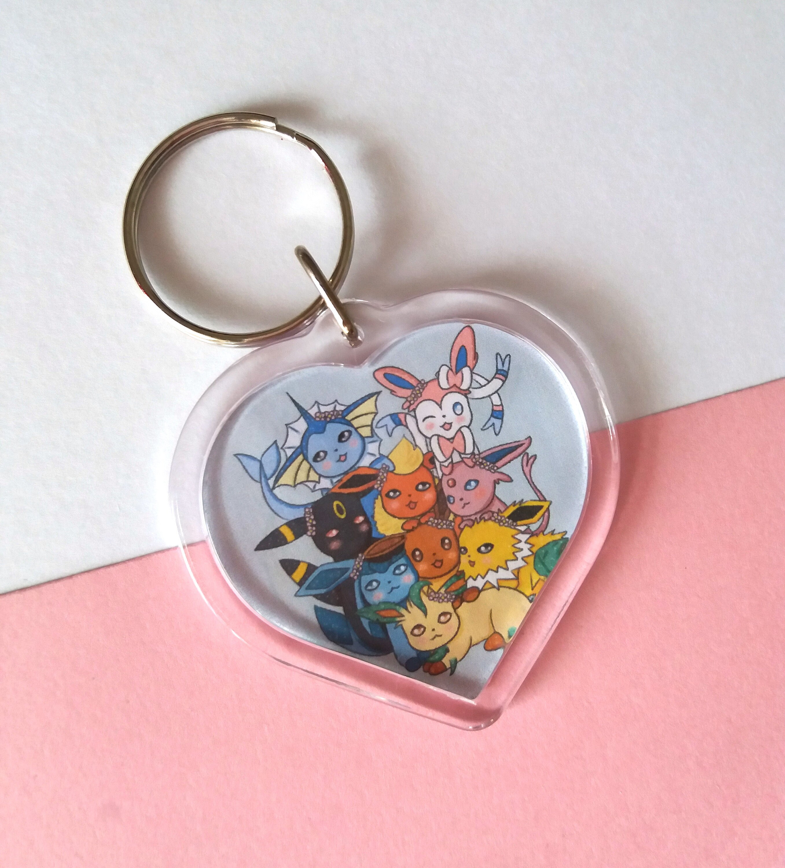 Eevee and Eeveelutions Keychain - Anime Manga Pendant Charm - Etsy