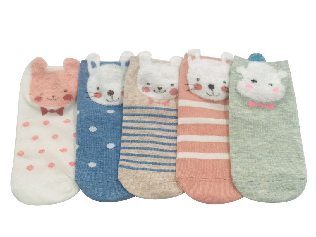 5 Pairs Women Girl Novelty Ankle Ears Socks Cute Lovely - Etsy