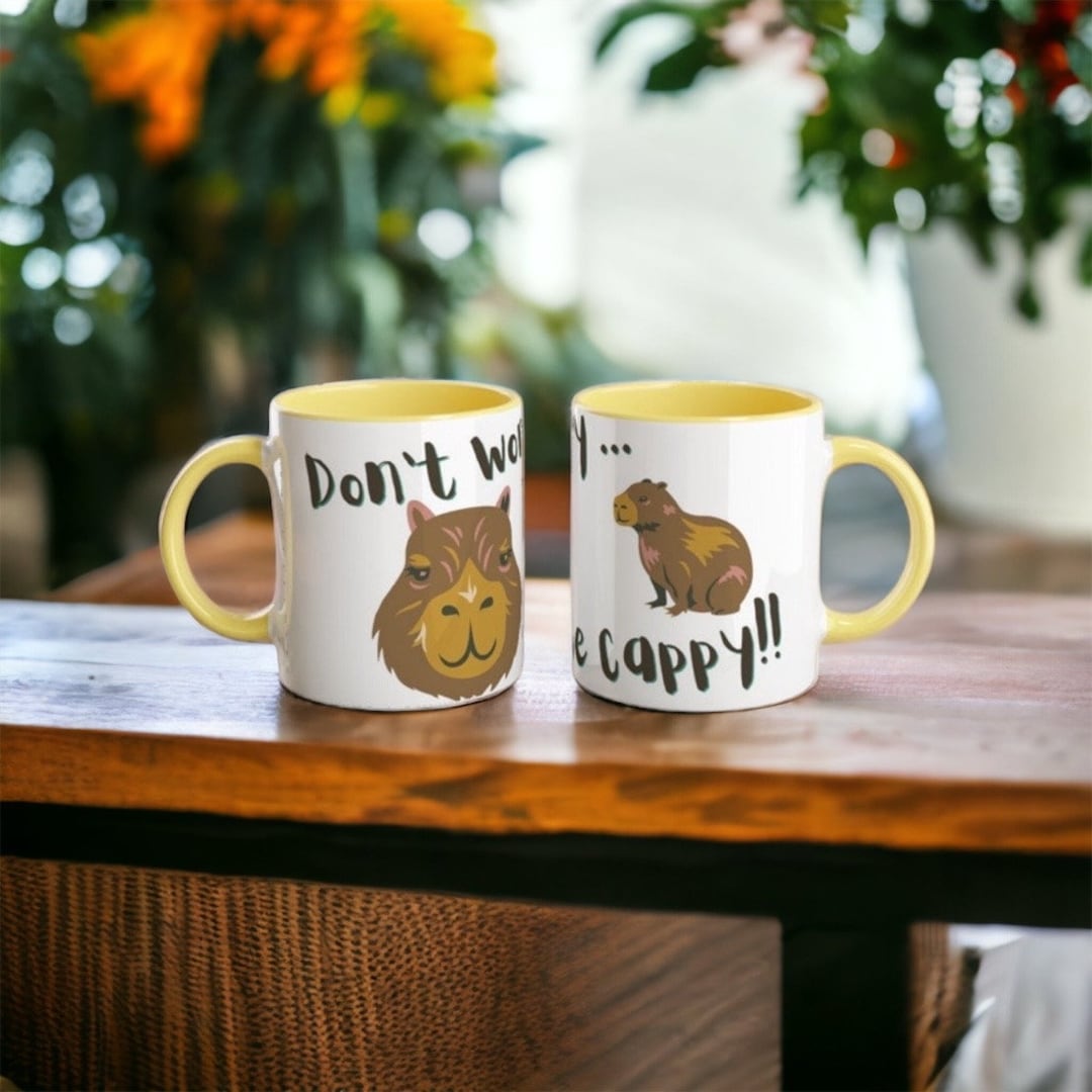 Cute Capybara Mug, Cute Capybara Mug, Animal Lover Mug, Happy Vibes Mug ...