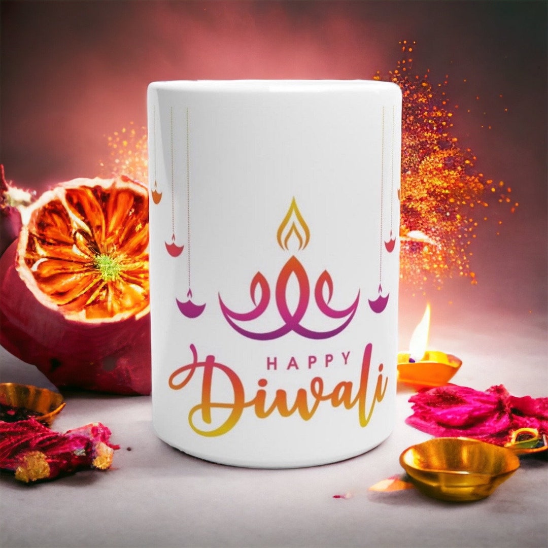 Happy Diwali Mug Diwali Gifts Diwali Diya Lamp Mug Hindu - Etsy