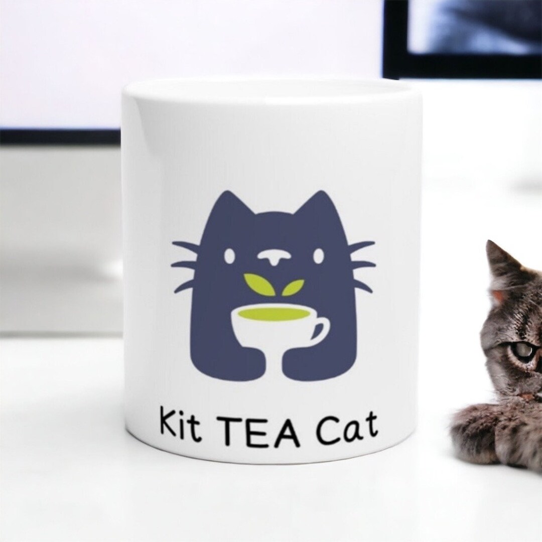 Kit TEA Cat Mug, Cat Mug, Cat Gift, Cat Owner Gift, Cat Tea Coffee Mug ...