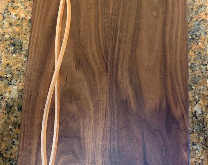 Wood Cutting Board With Inlay Walnut Cherry and Maple - Etsy