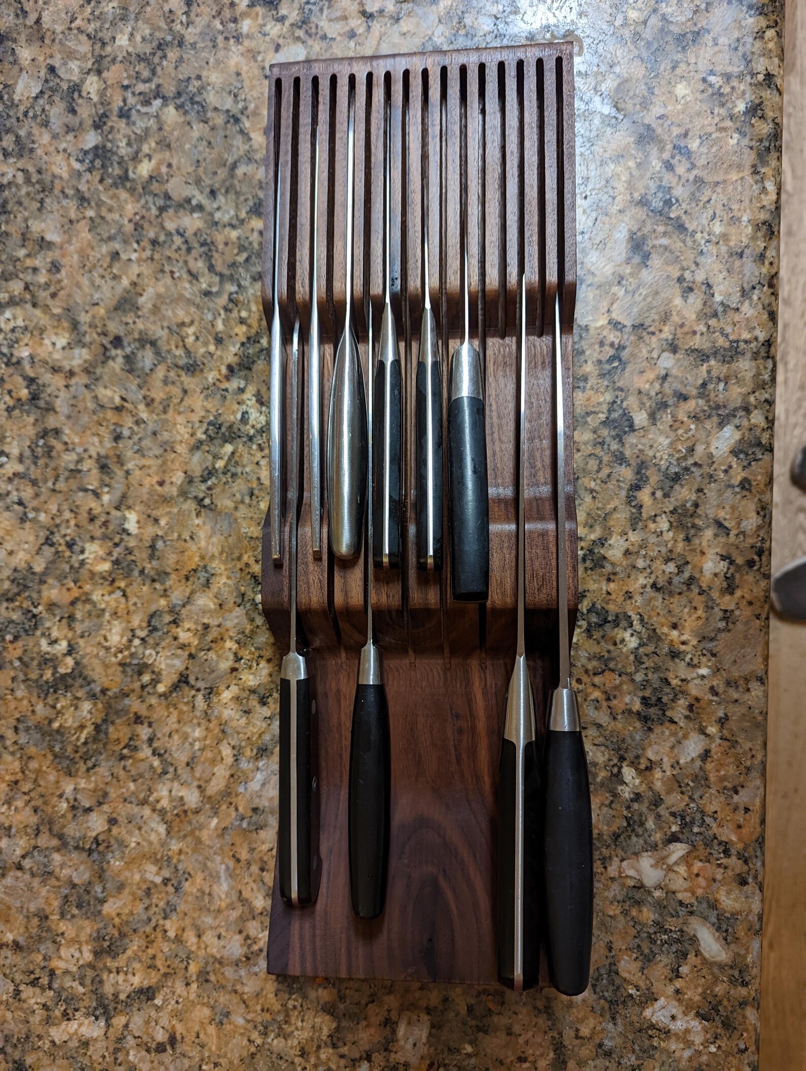 In-drawer Knife Block | Handmade in USA, Maple and Walnut. Space-saving ...