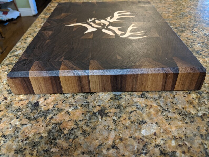 Walnut Cutting Board With a Stag Maple Inlay End Grain - Etsy
