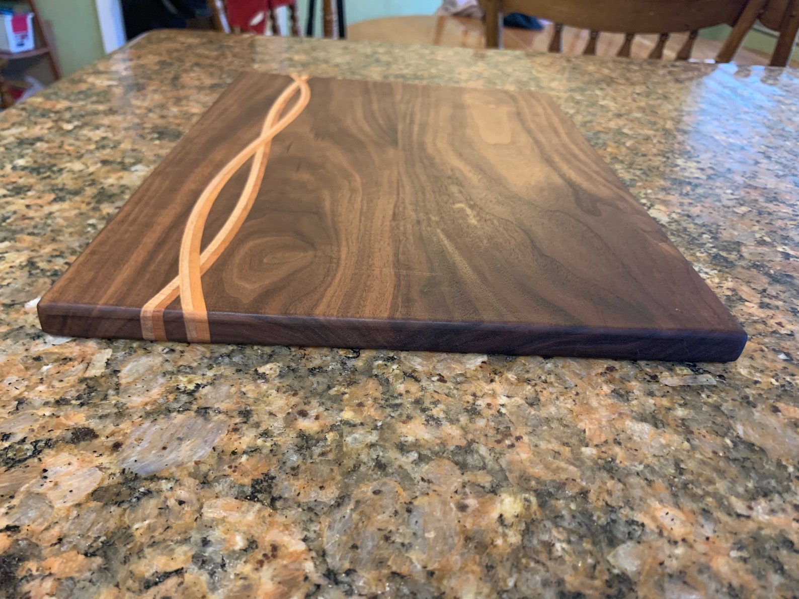Wood Cutting Board With Inlay Walnut Cherry and Maple - Etsy