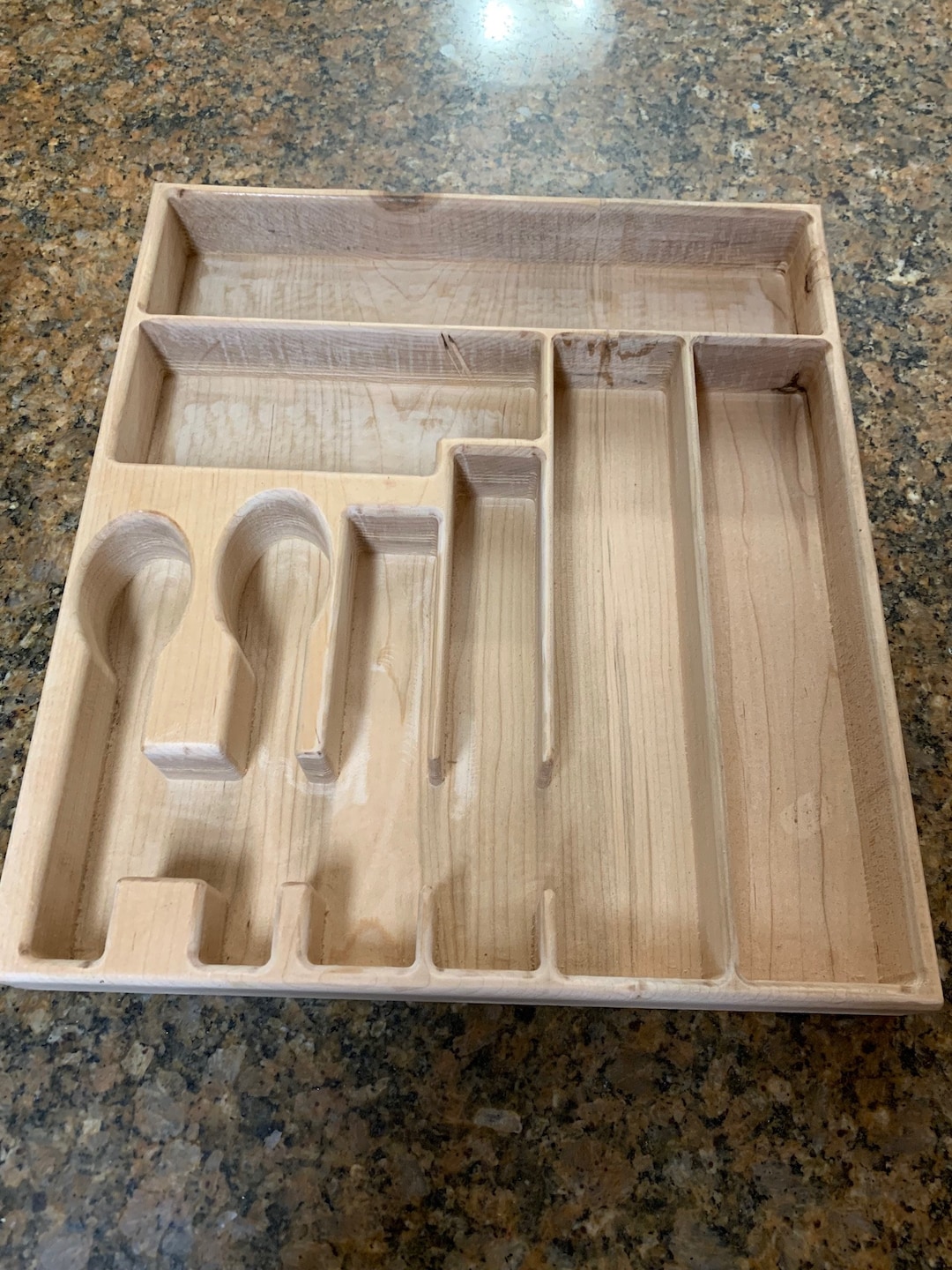 Customizable Solid Maple Wood Cutlery Tray and Optional Side Tray for ...
