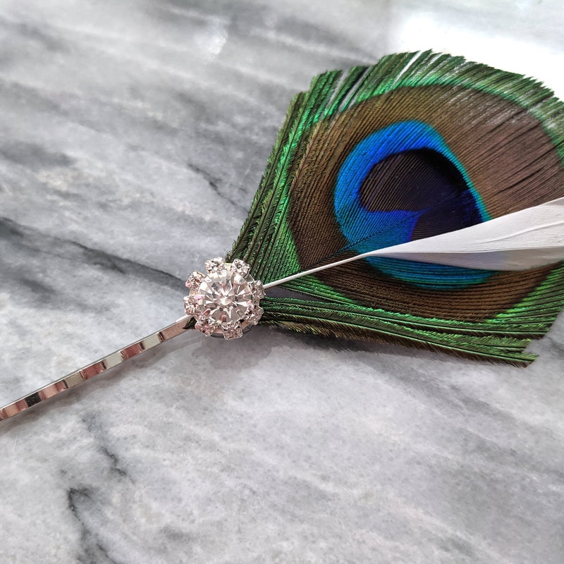 Peacock Feather Pin - Etsy