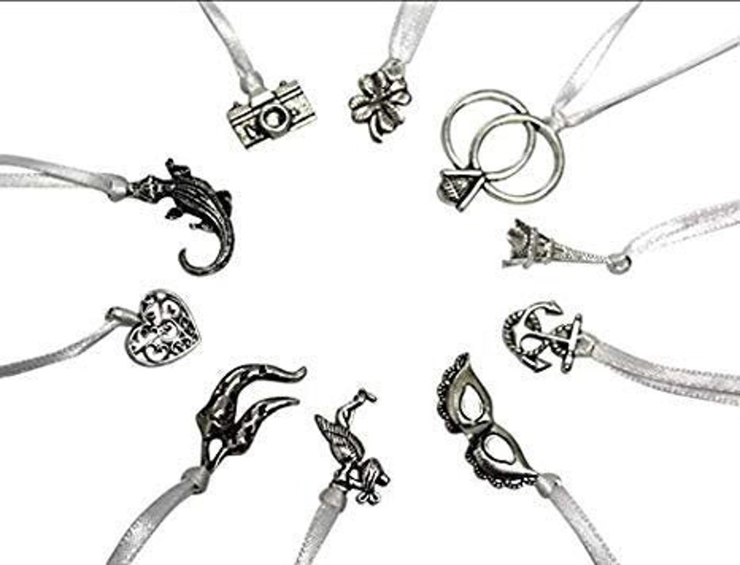 Set of 10 Cake Pull Charms - Cake Pulls on Ribbon With Fortune Card ...