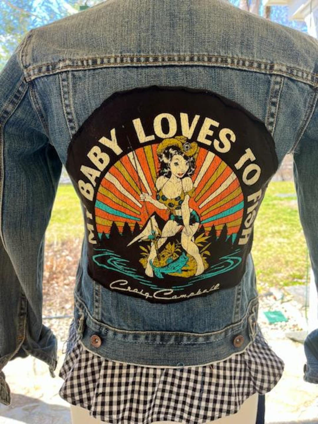 Jean Jacket With Ruffle and Applique - Etsy