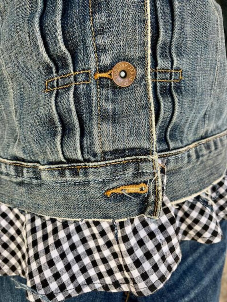 Jean Jacket With Ruffle and Applique - Etsy