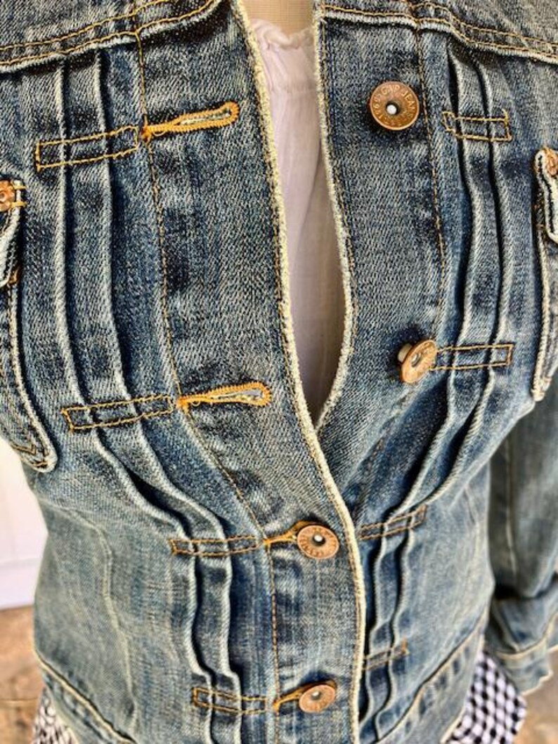 Jean Jacket With Ruffle and Applique - Etsy