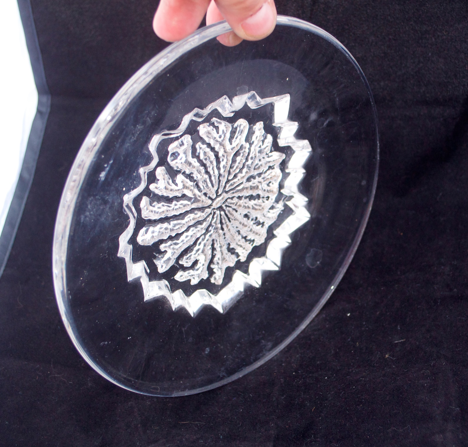 Hadeland Norway NAUTILUS Art Glass Crystal Platter by Willy Johansson ...