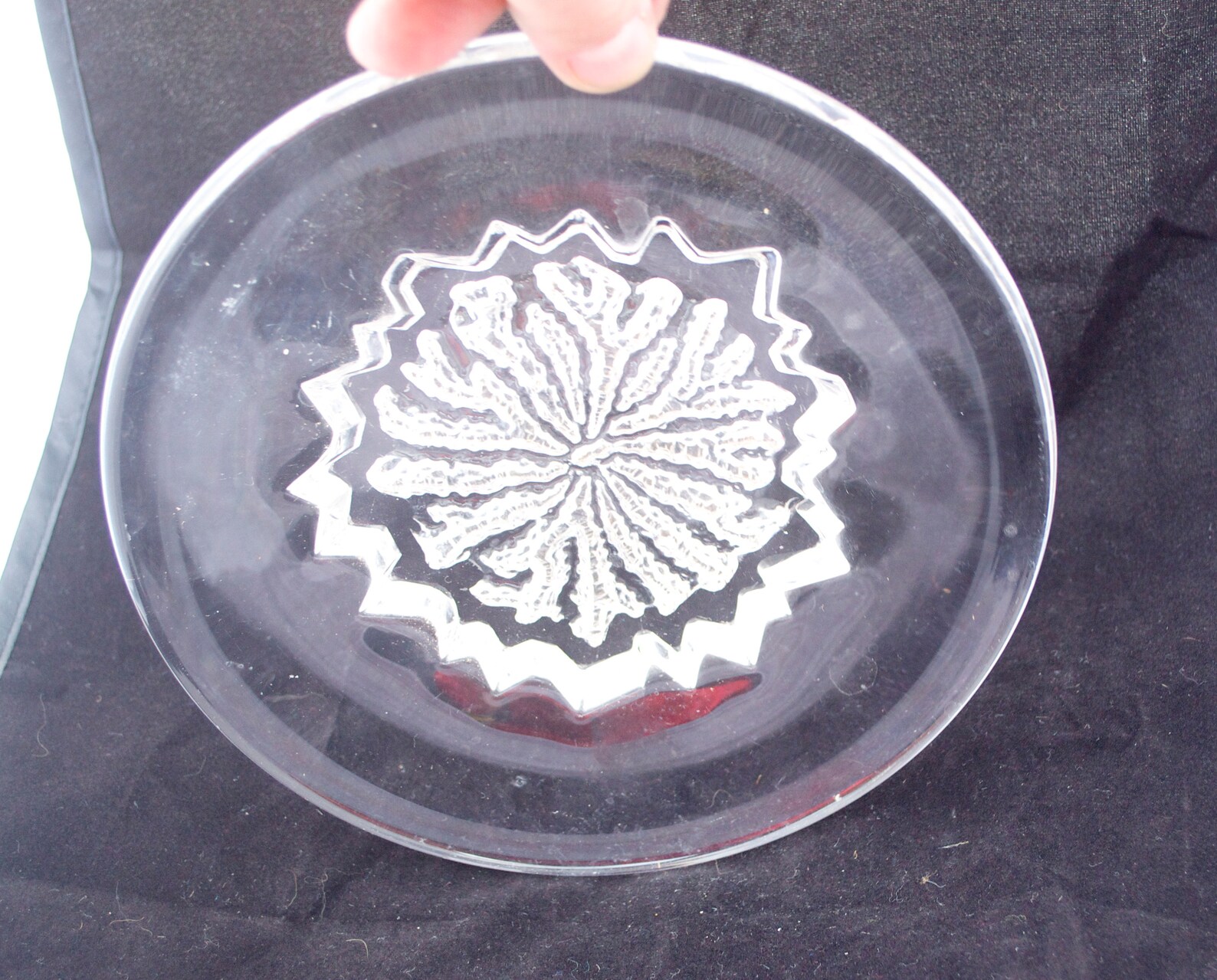 Hadeland Norway NAUTILUS Art Glass Crystal Platter by Willy Johansson ...