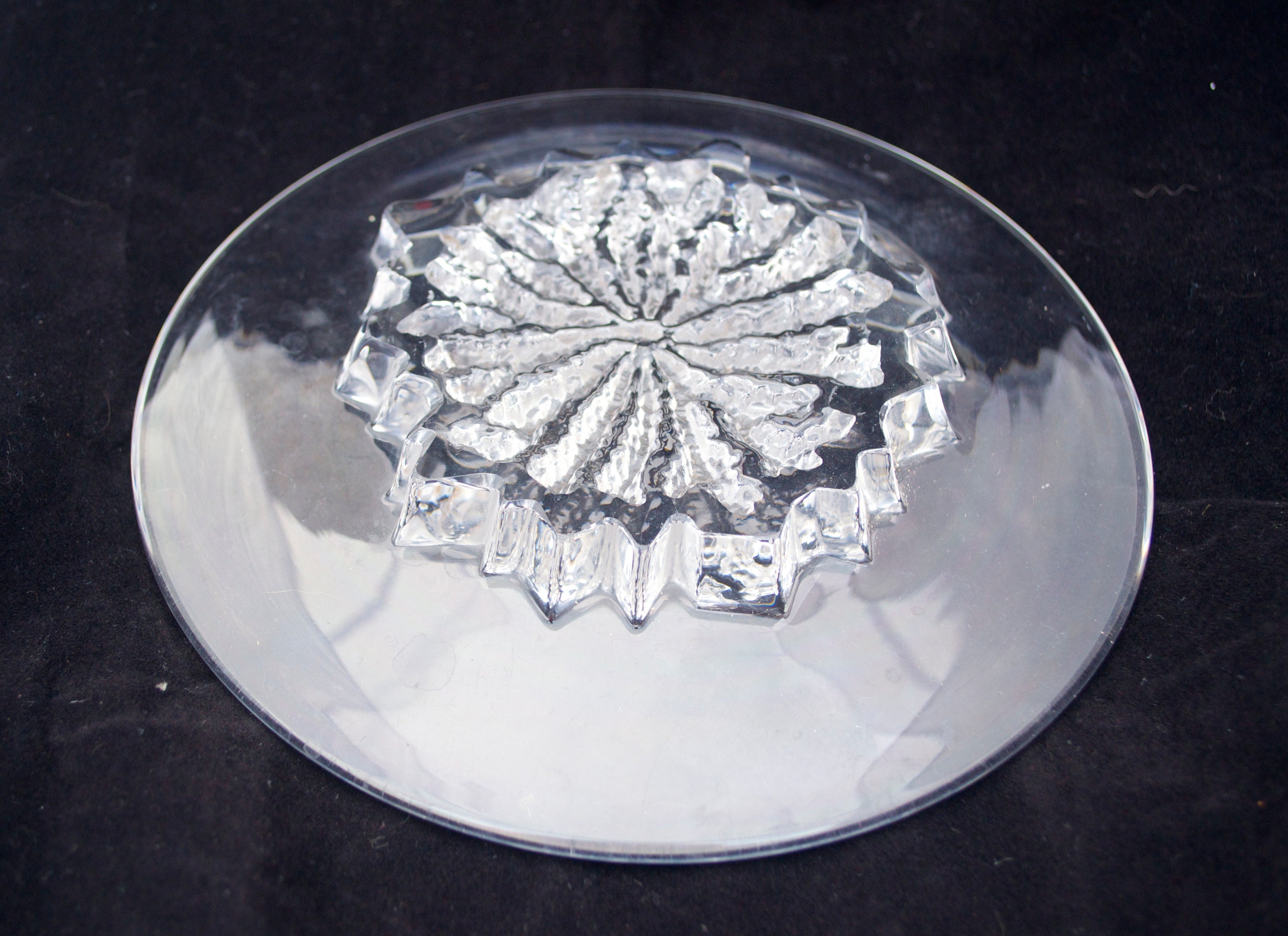 Hadeland Norway NAUTILUS Art Glass Crystal Platter by Willy Johansson ...