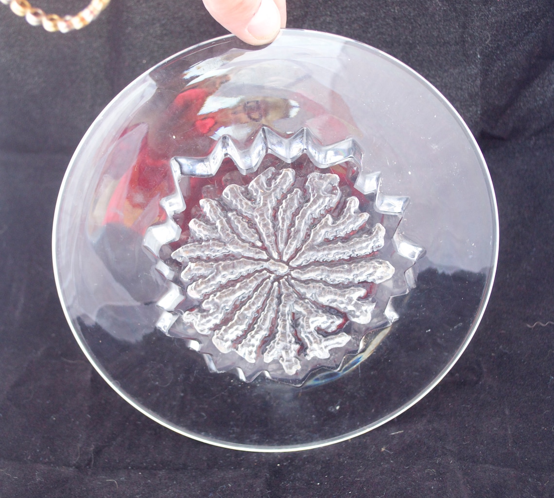 Hadeland Norway NAUTILUS Art Glass Crystal Platter by Willy Johansson ...