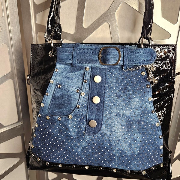 Blue Jean Purse - Etsy