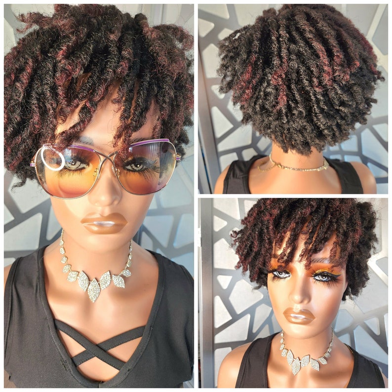 Twist Wig Locs Dreadlocks Human Hair Blend Glueles Wig Faux Twist ...